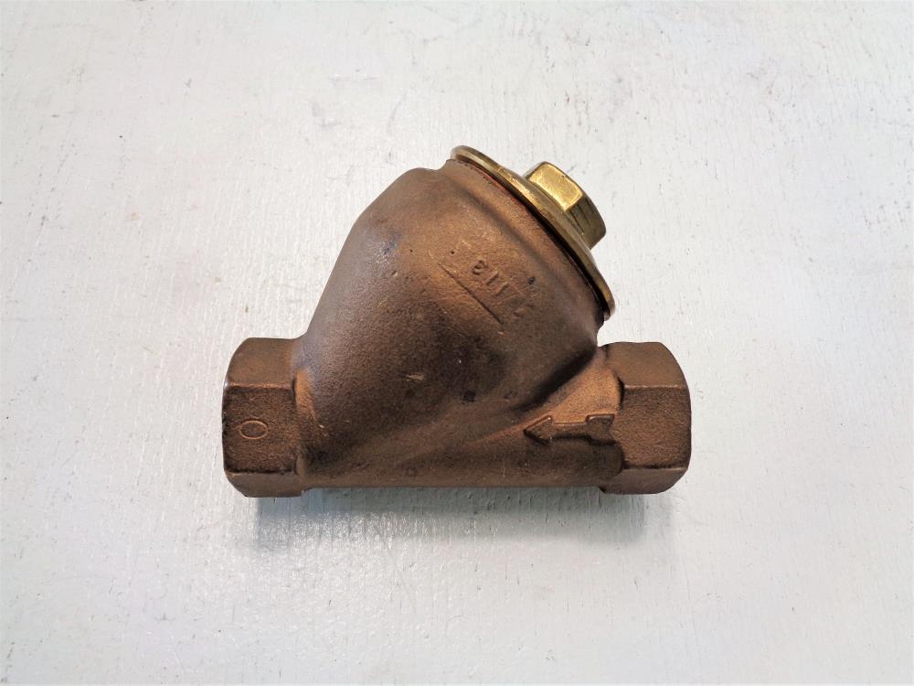 Nicholson 1" NPT Y-Pattern Piston Check Valve, Bronze, AHV53