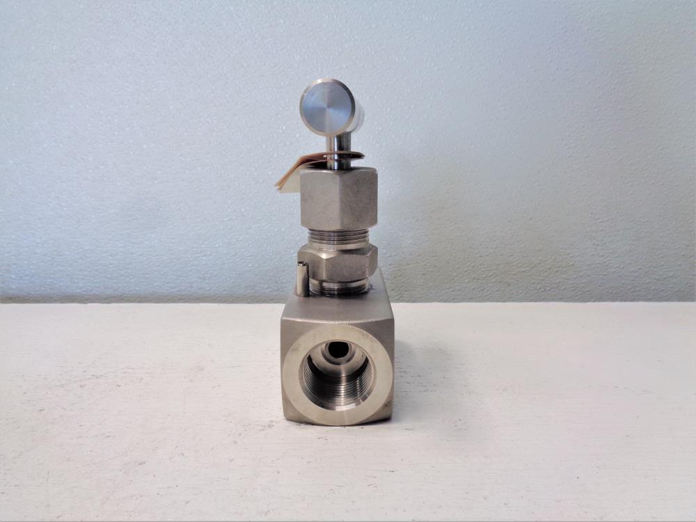 Lot of (2) KF Industries 1" NPT Needle Valve, Stainless, 6000 PSI, N14 ...