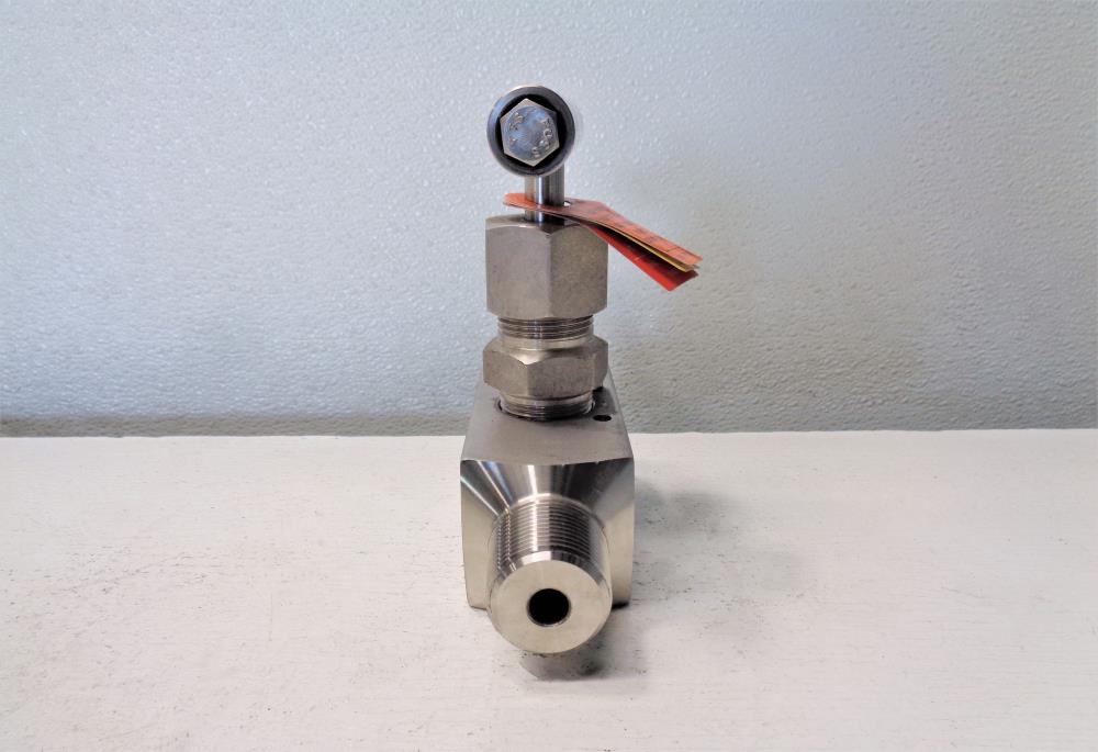 Lot of (2) KF Industries 1" NPT Needle Valve, Stainless, 6000 PSI, N14 ...