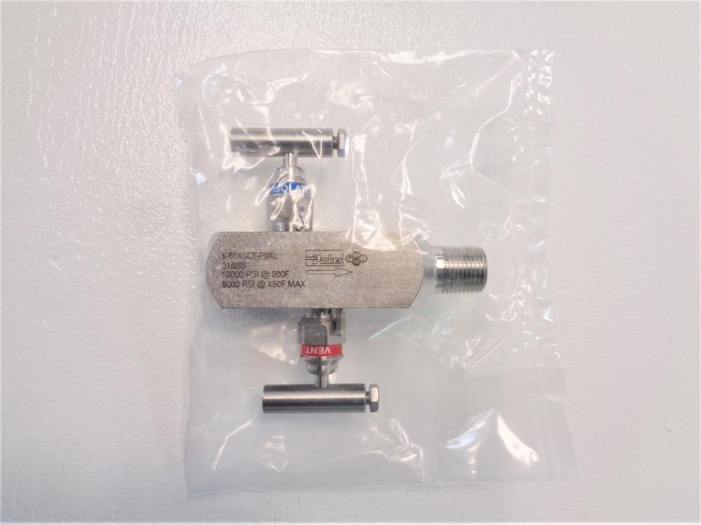 Parker 1/2" NPT Block & Bleed Manifold Valve 10,000PSI, Stainless, V ...