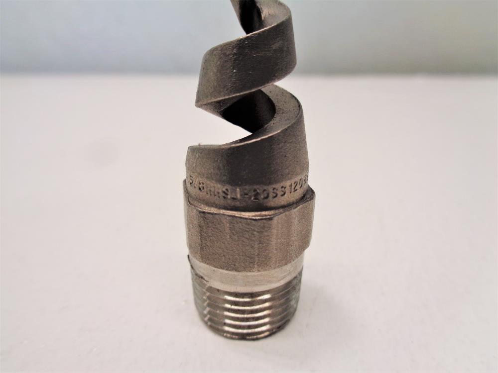 Lot of (9) Spraying Systems 3/8" SpiralJet Nozzles, Stainless HHSJ ...