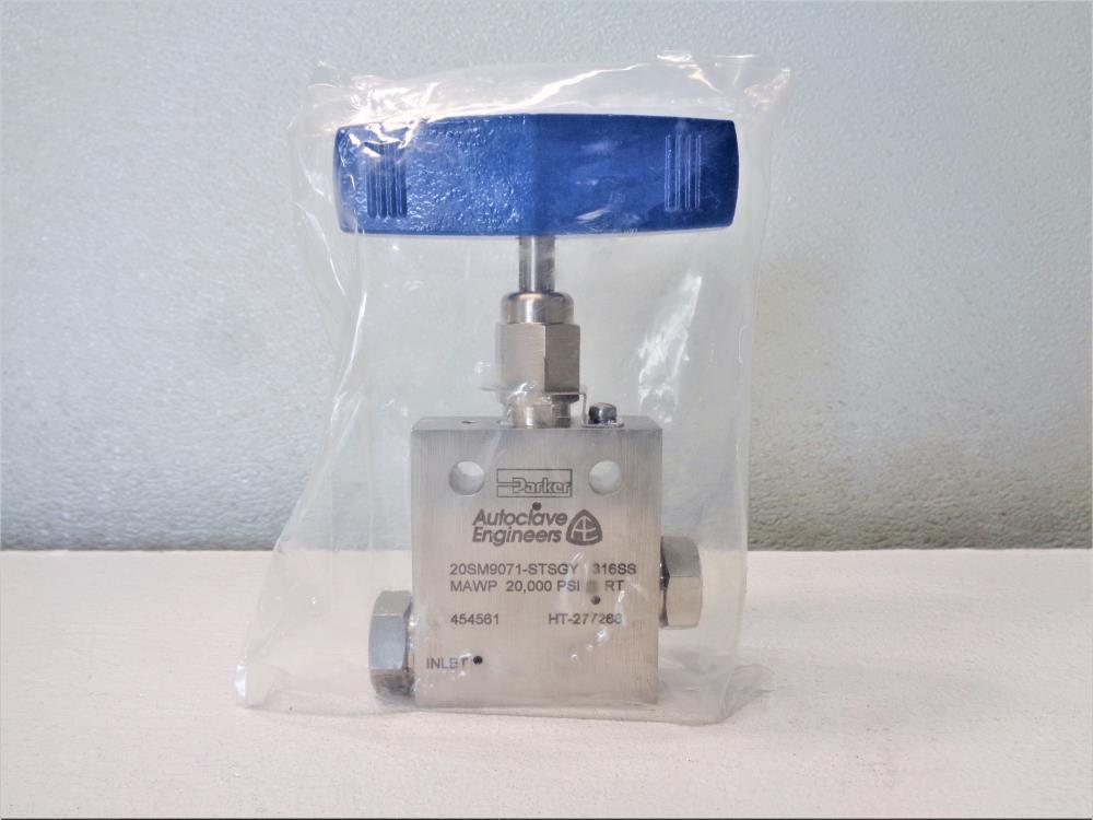 Parker Autoclave Engineers 9/16" Tube Needle Valve, Stainless, 20SM9071 ...