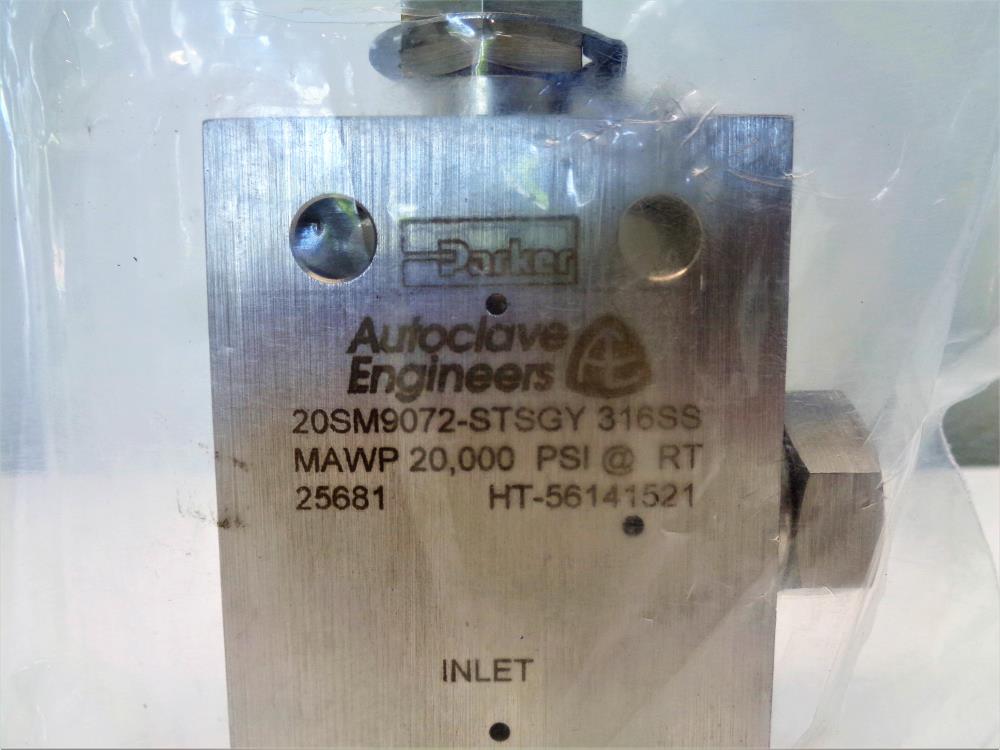 Parker Autoclave Engineers 9/16" Tube Needle Valve, Stainless, 20SM9072 ...
