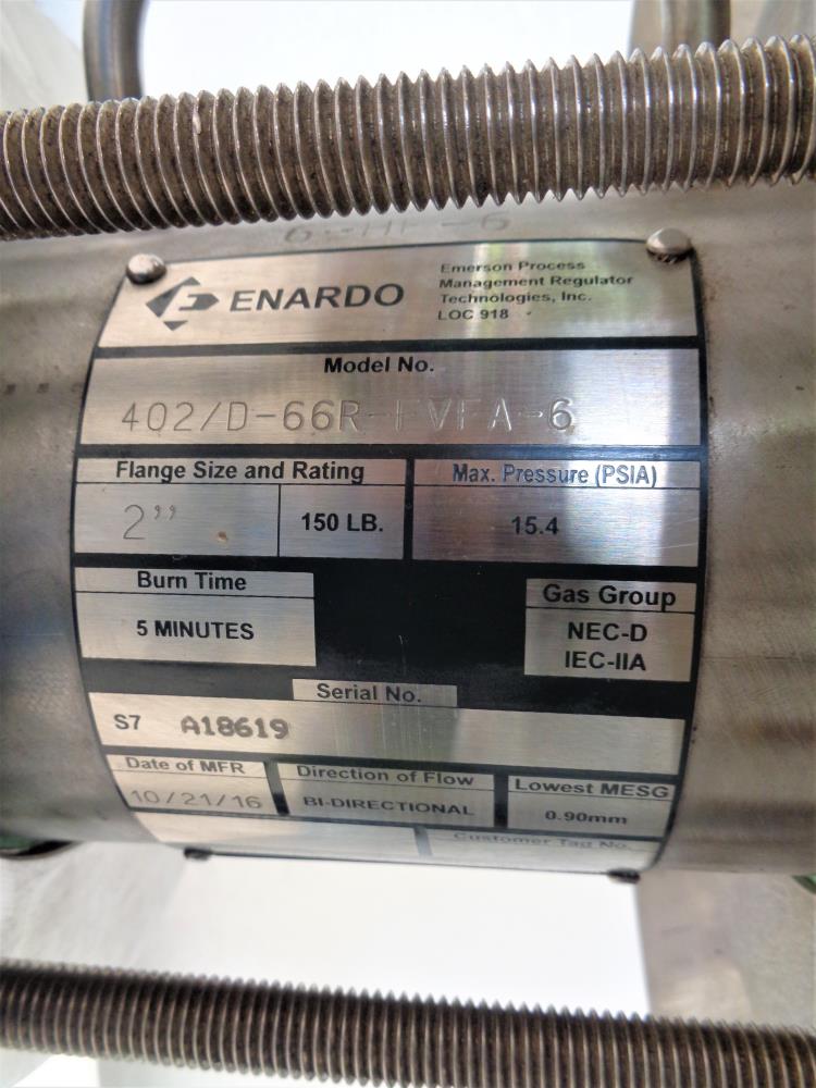 Enardo 2" 150# Free Vent Flame Arrestor, Stainless Steel, #402/D-66R-FVFA-6