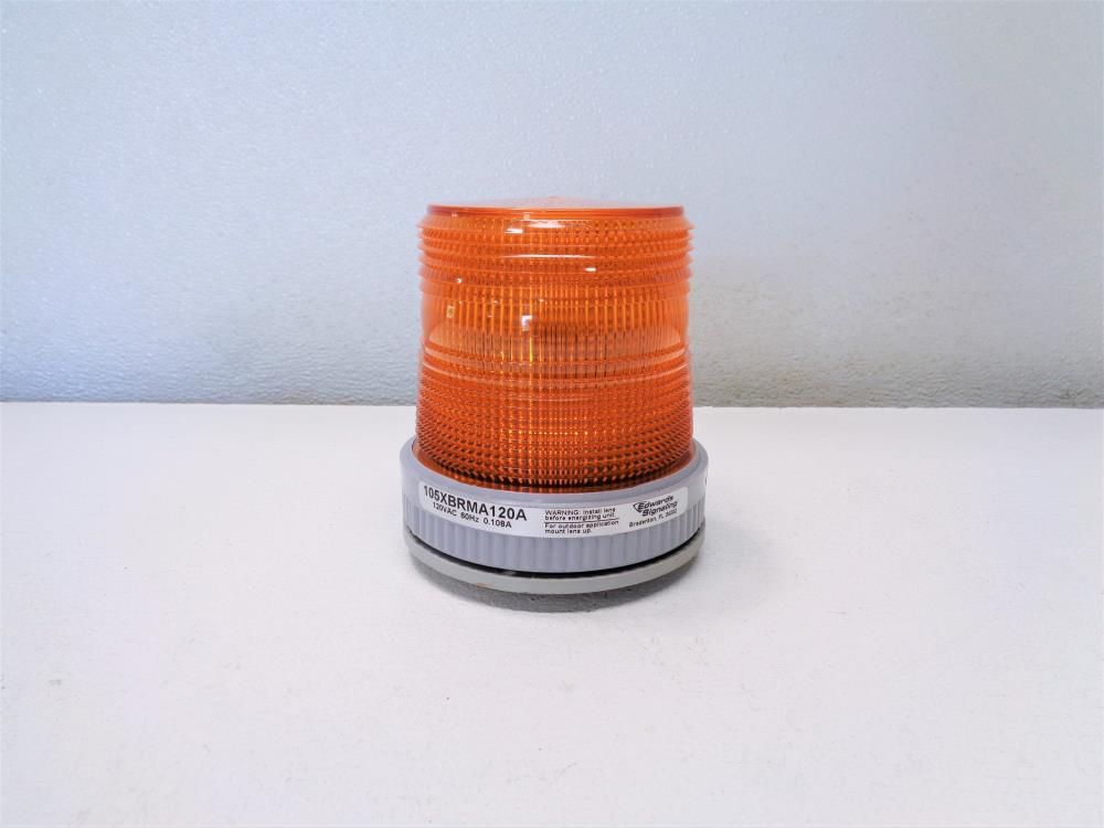 Edwards Signal Warning LED Light, Steady/Flash, Amber 105XBRMA120A w ...