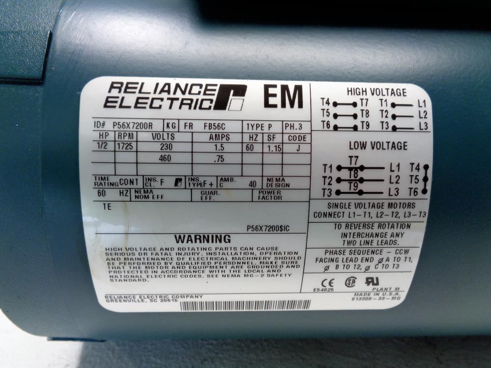 Dodge D-Series Motor Brake 56 DBSC, Part# 031353 w/Reliance Electric 1 ...