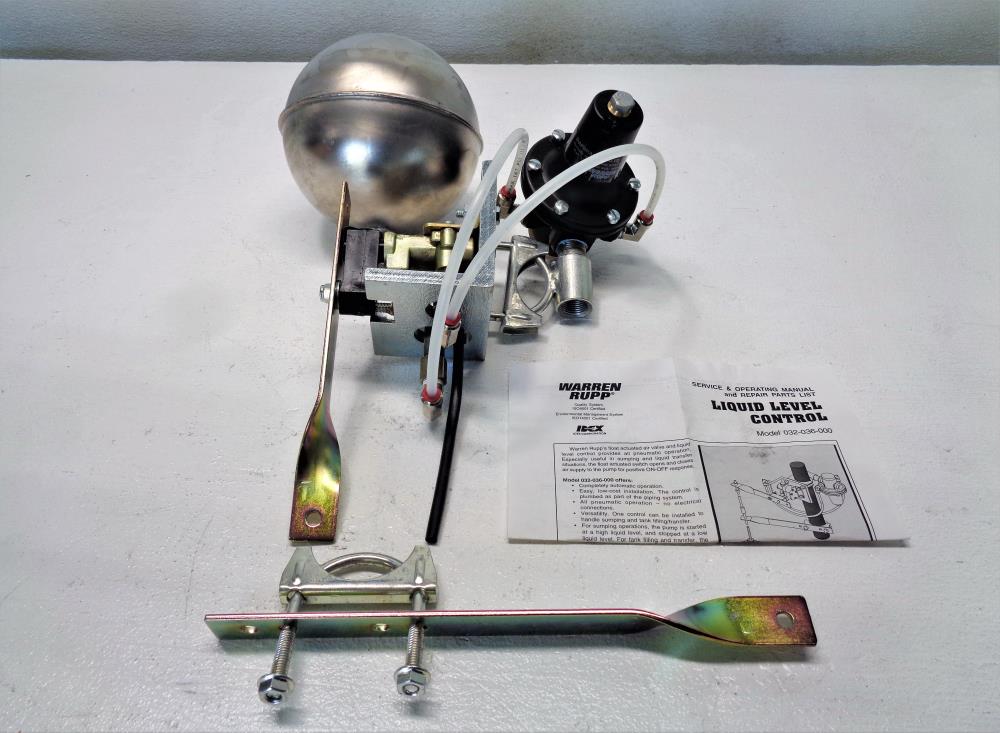 Warren Rupp Actuated Diaphragm Valve 893-024-000 Liquid Level Assembly