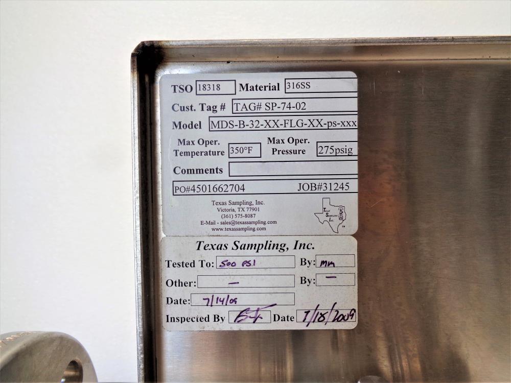 Texas Sampling Sampler System w/ 1" 150# SS Flange #MDS-B-32-XX-FLG-XX ...