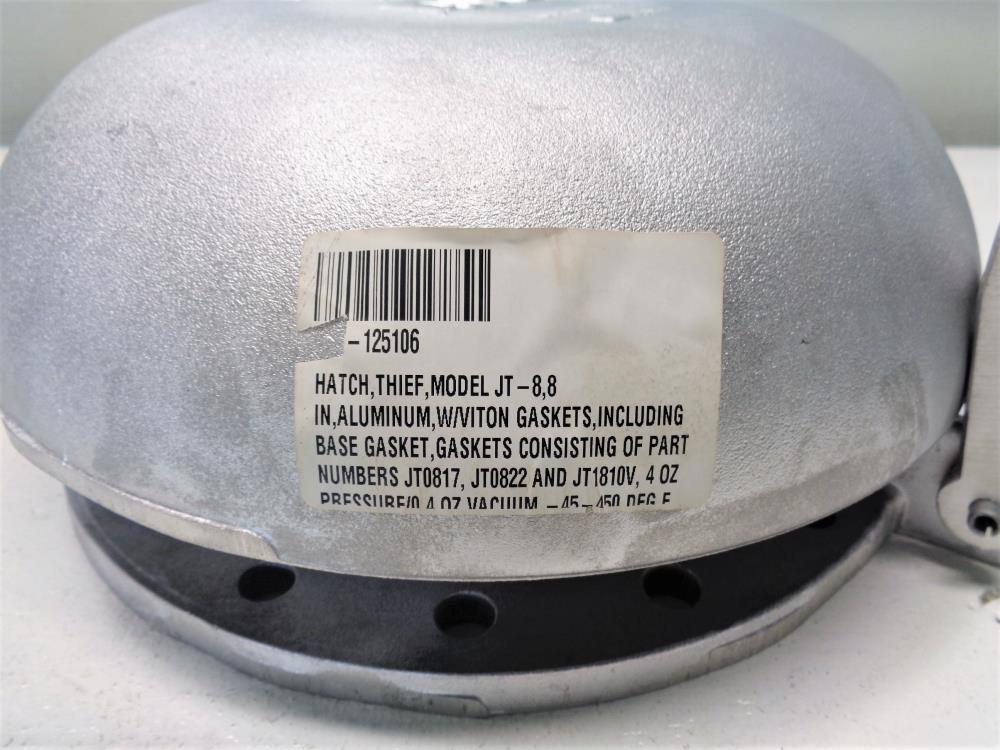 Jayco 8" Thief Hatch, Spring Loaded, Aluminum, 4oz. Press Vac. JT 8.1