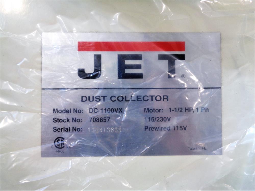 JET Dust Collector DC-1100VX w/ Canister Filter Kit DC-1100C