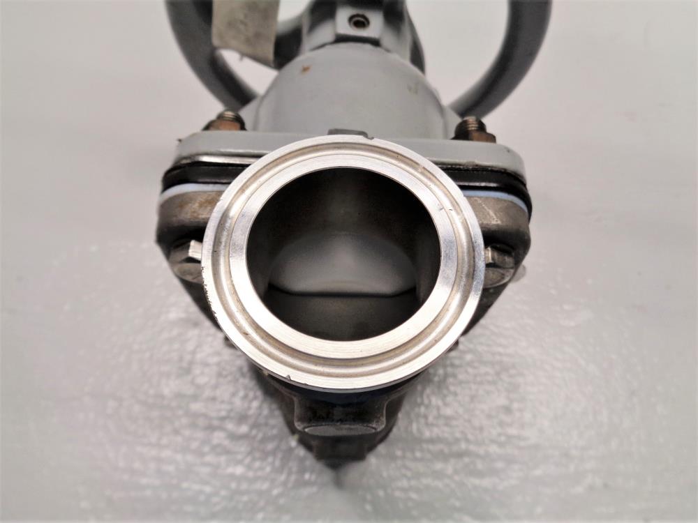 Lot of (2) ITT Grinnell 1-1/2" Tri-Clamp Dia Flow Diaphragm Valve, CF8M ...