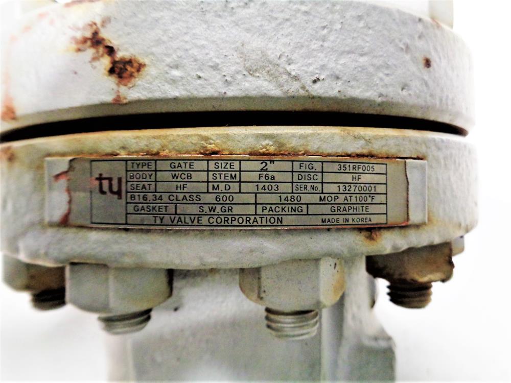 TY 2" 600# WCB Gate Valve, Fig# 351RF005