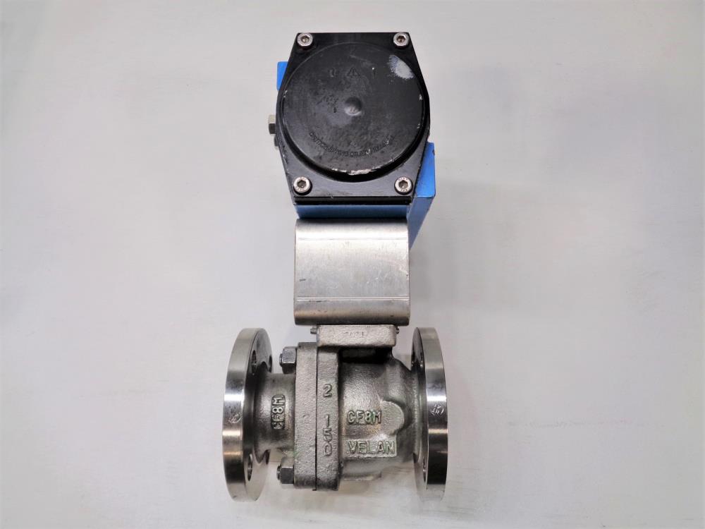 Velan 2" 150# CF8M 2-Pc Ball Valve, Fig# 01X13-BB2A with Rotex Actuator ...