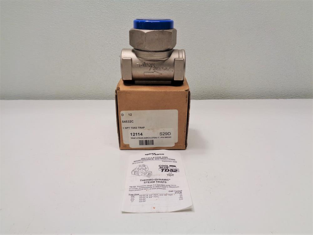 Spirax Sarco TD52 Thermodynamic Steam Trap 1/2" NPT #54530C