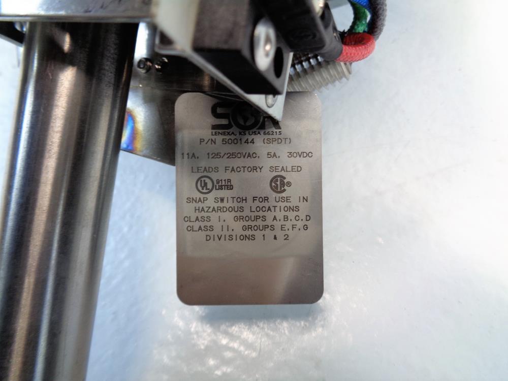 SOR Flow Detector Switch #901A-F2A-B-L1-N7, 1448 PSI
