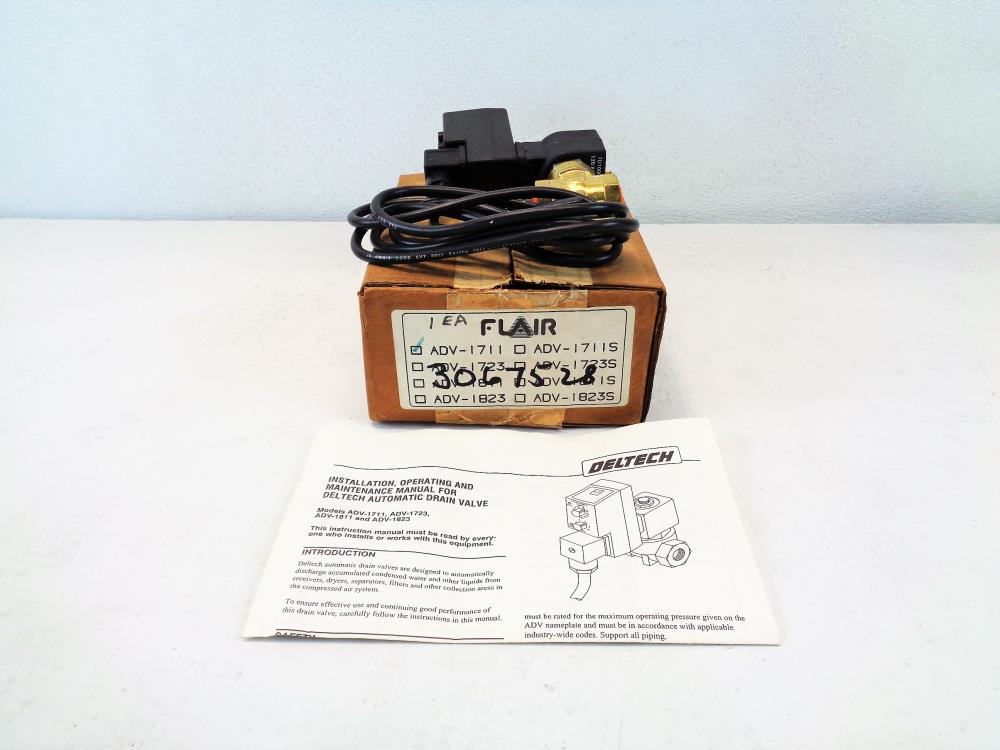 Deltech Automatic Drain Valve ADV-1711 Flair Timer & Parker ...