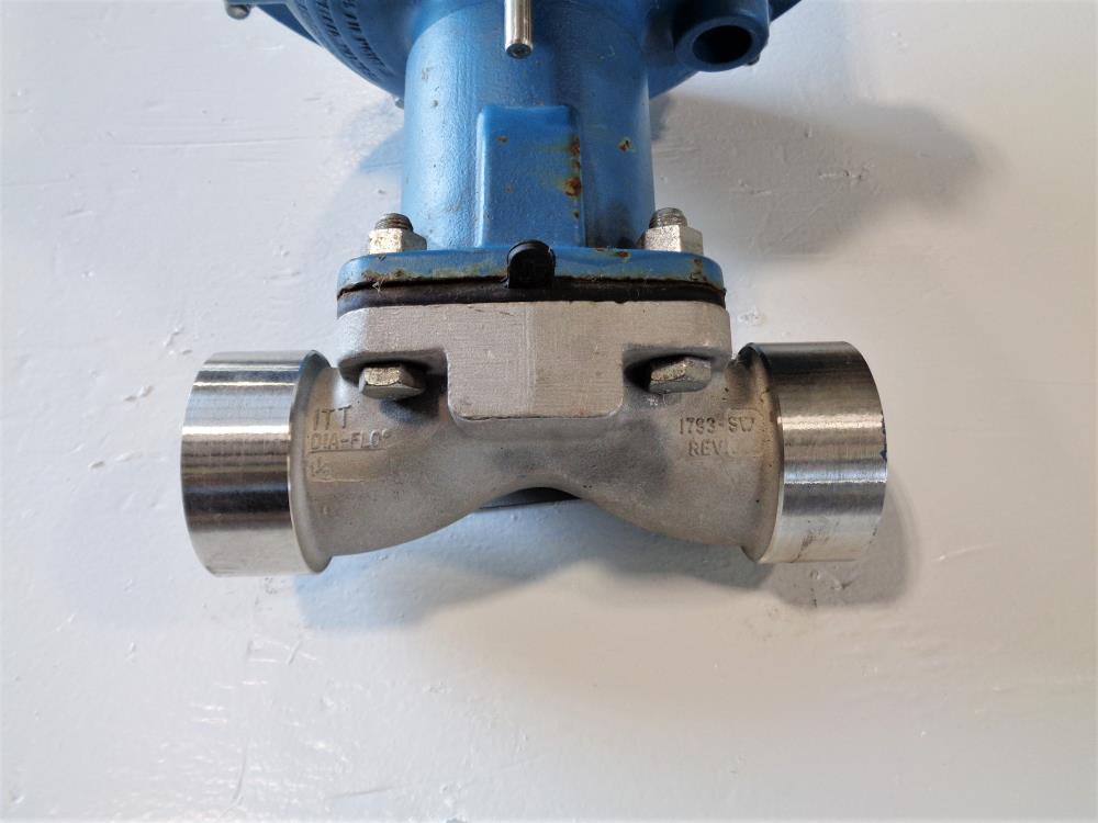 ITT Dia-Flo 1.5" Socket-Weld Diaphragm Valve, Stainless, 1.5-2470-M-34 ...