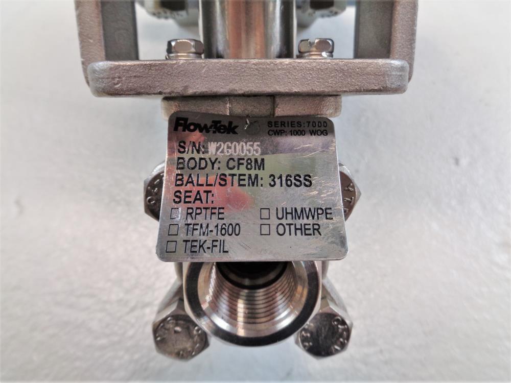 FlowTek 1/2" NPT 316SS Ball Valve Series 7000 w/ Bray Actuator 930635 ...