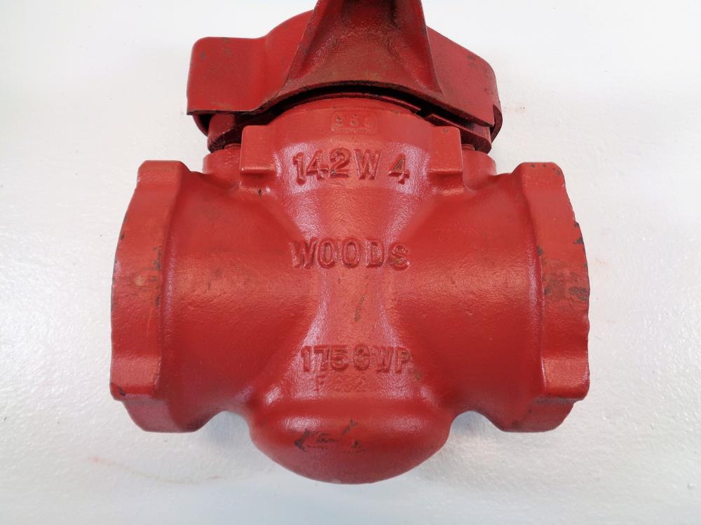 Woods 4" NPT Plug Valve, Cast Iron, 175 CWP, 142W4