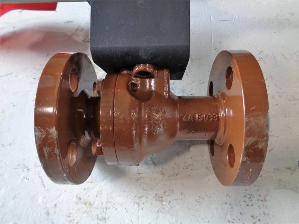 KF 1" 300# WCB 2-Piece Ball Valve, Raised Face, with Biffi Morin Actuator