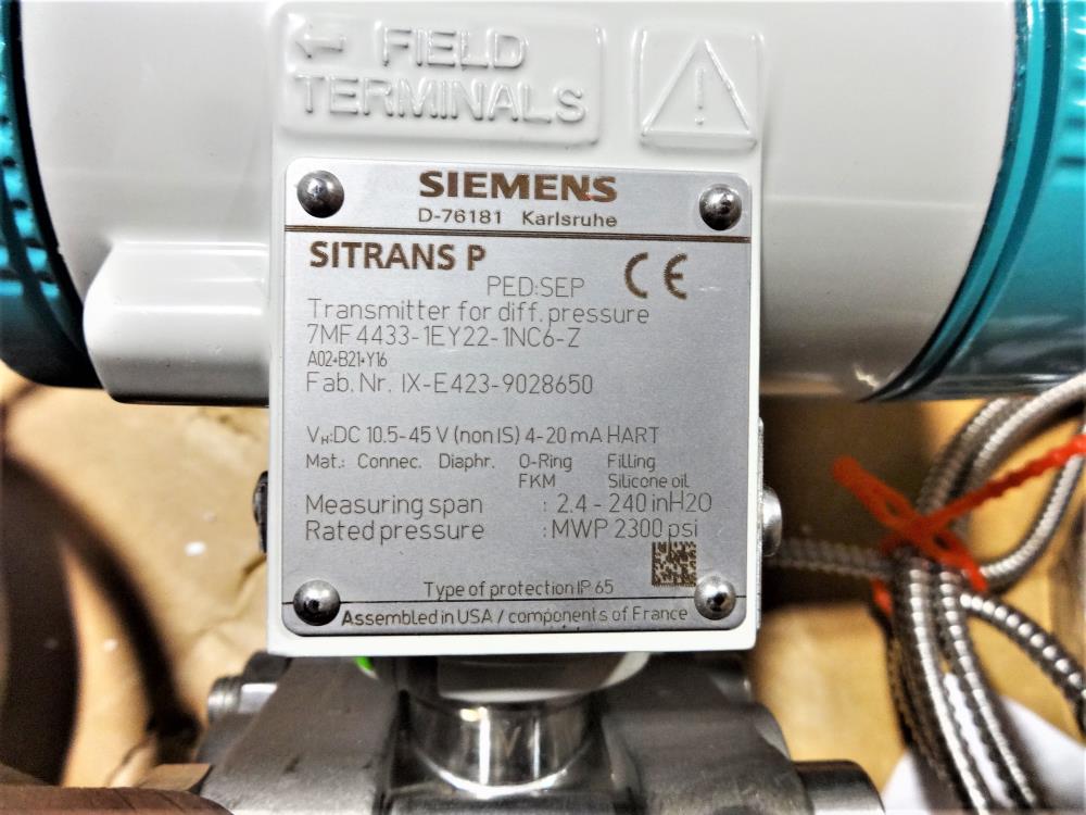 Siemens Sitrans P 2" 150# Differential Pressure Transmitter 7MF4433 ...