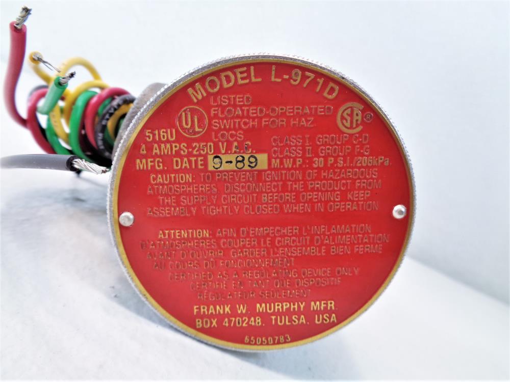 Frank W. Murphy L-971D Float Switch