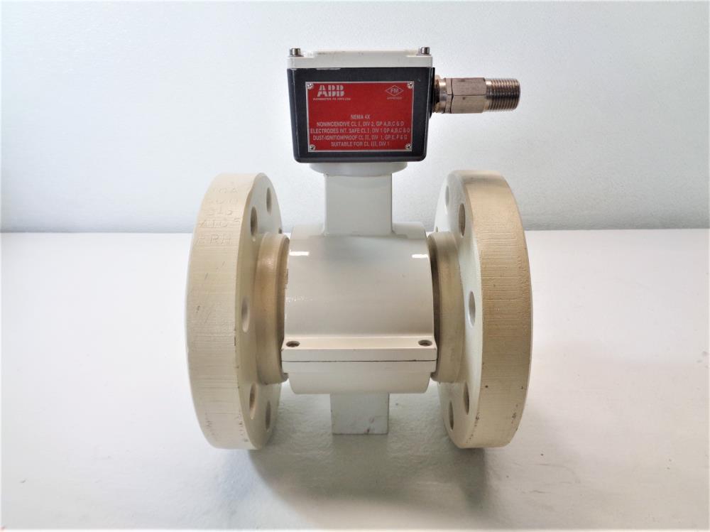 ABB Electro-Magnetic Flowmeter 3" 600# A105 Teflon ...