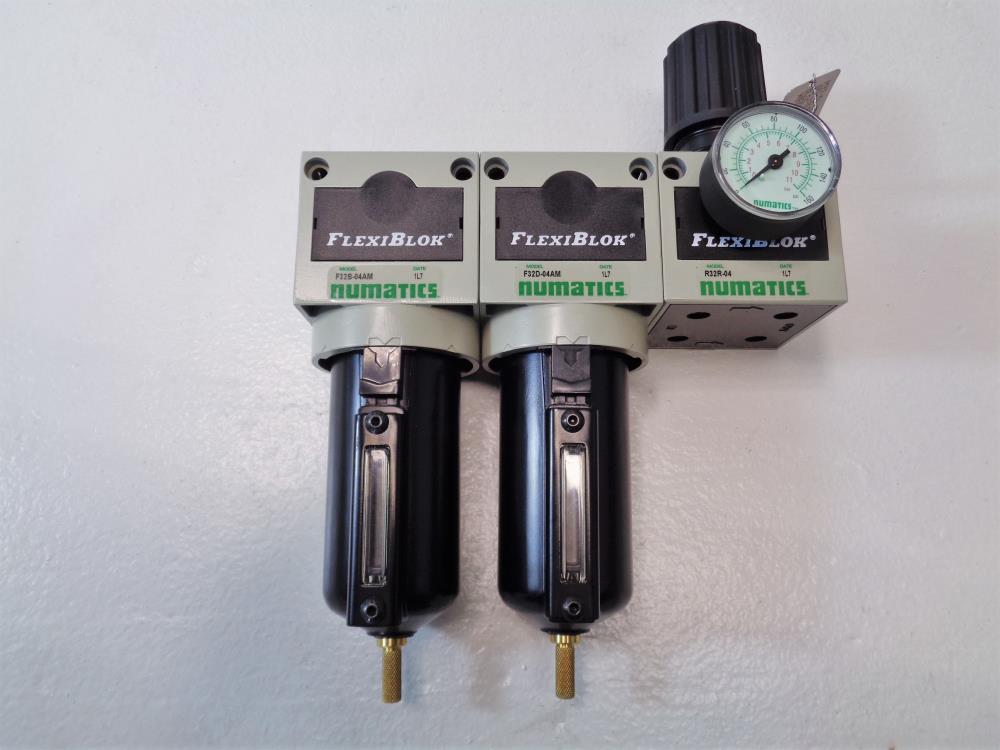 Numatics FlexiBlok Regulator Combo #M32-04XFFRX-A with #F32B-04AM & # ...