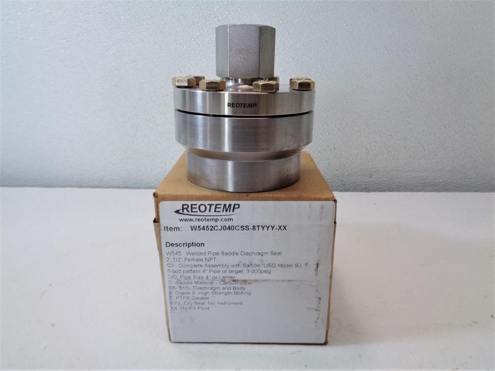 Reotemp W545 1/2" NPT Welded Pipe Saddle Diaphragm Seal W5452CJ040CSS ...