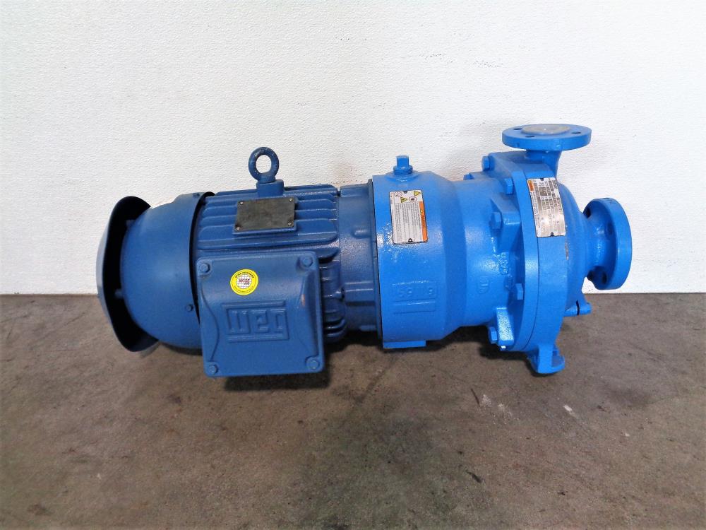 ITT Goulds 3298 Chemical Process Pump 1"x1.5"-6", Tefzel Liner w/ 5HP ...