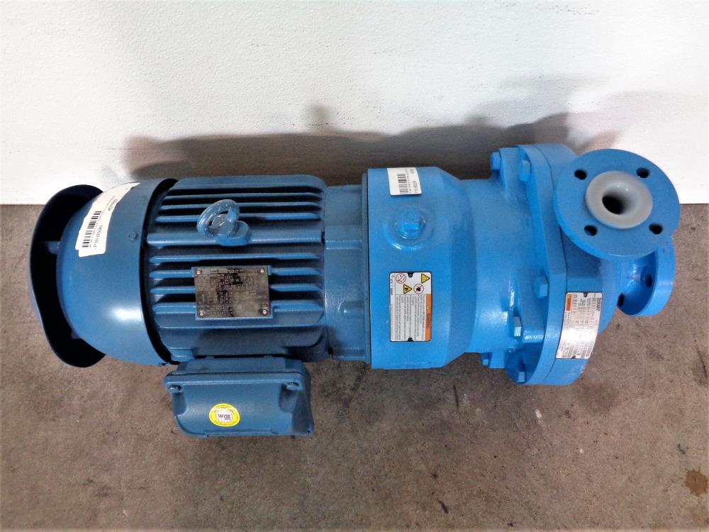 ITT Goulds 3298 Chemical Process Pump 1"x1.5"-6", Tefzel Liner w/ 5HP ...
