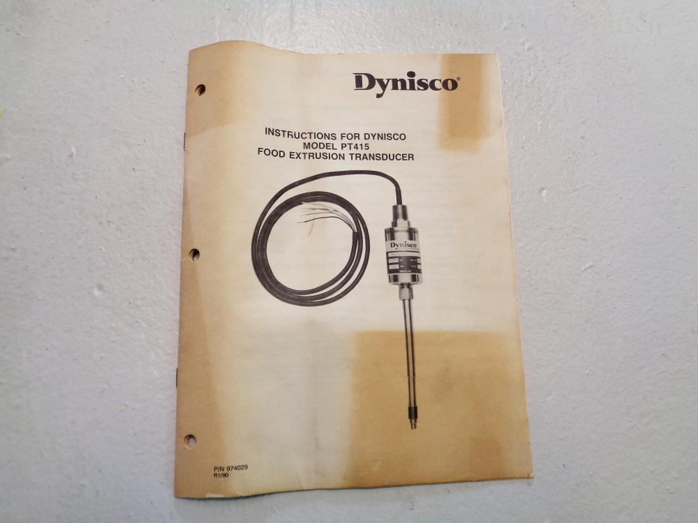 Dynisco Food Sanitary Extrusion Transducer PT415-1.5M-12-B314