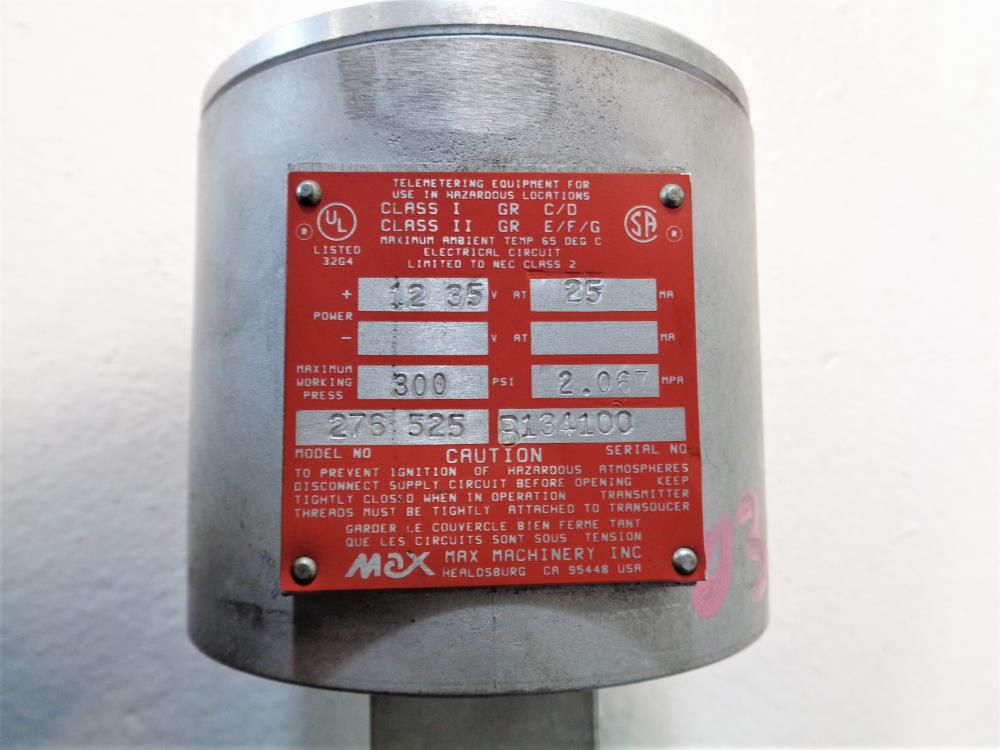 Max Machinery 3/4" 300# Stainless Steel Piston Flow Meter 214-417 and ...
