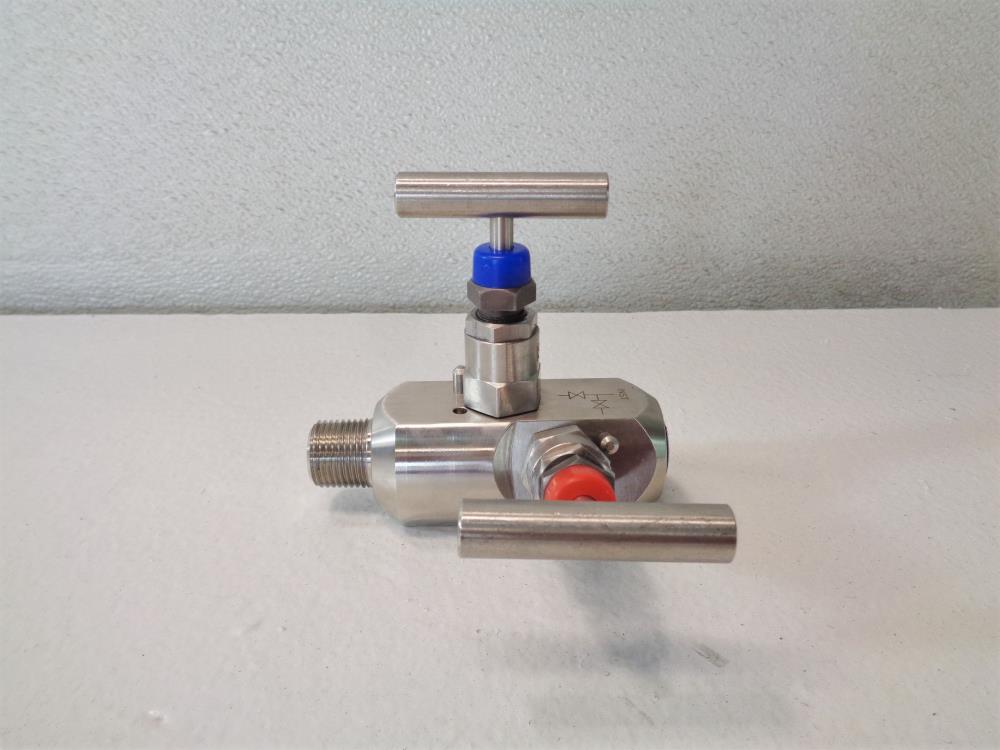 Precision Instrument 1/2" NPT 2-Way Vent Gauge Valve 6000PSI 316SS #P2 ...