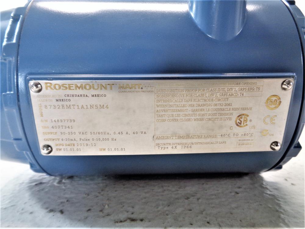 Rosemount 1/2" 300# PTFE Lined Magnetic Flowtube 8705THA005C3M0N5G1B3