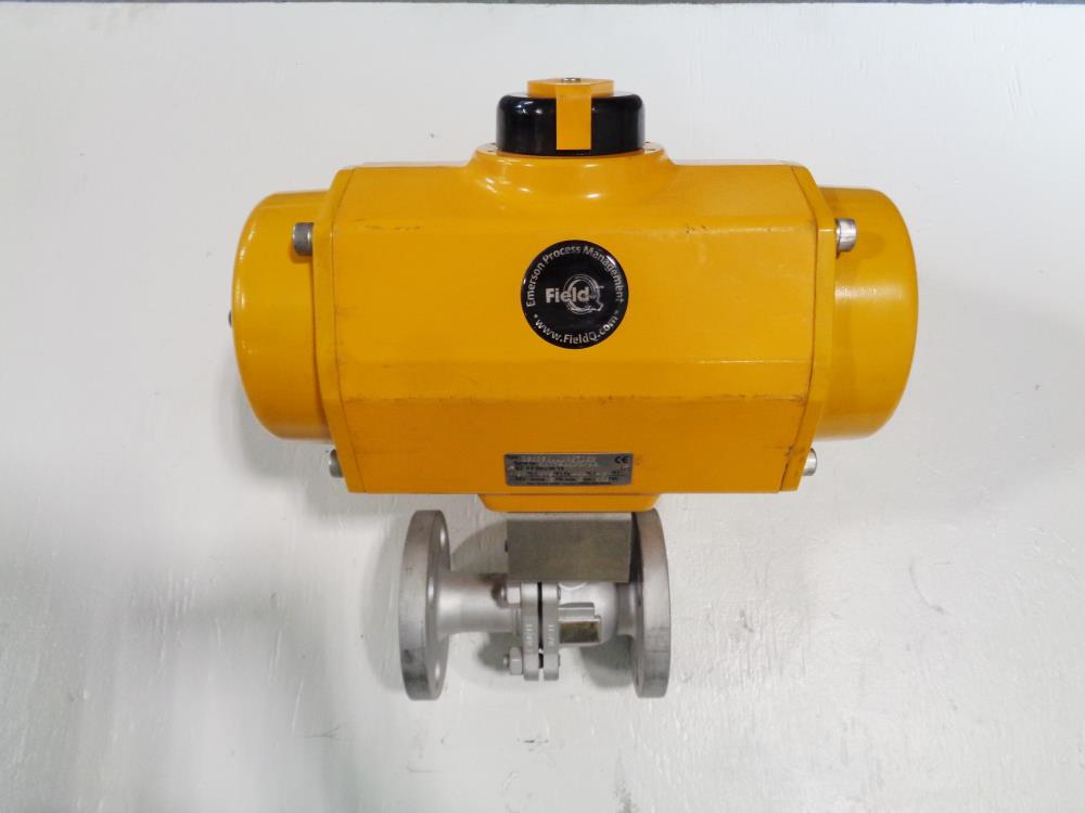KACE 1" 300# CF8M 2-Piece Ball Valve FIR300-33RG-L w/ Emerson Field Q ...