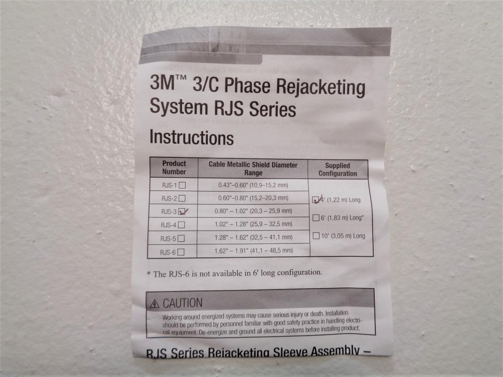 3M RJS Series 3/C Phase Rejacketing System, 4ft Long, RJS-3