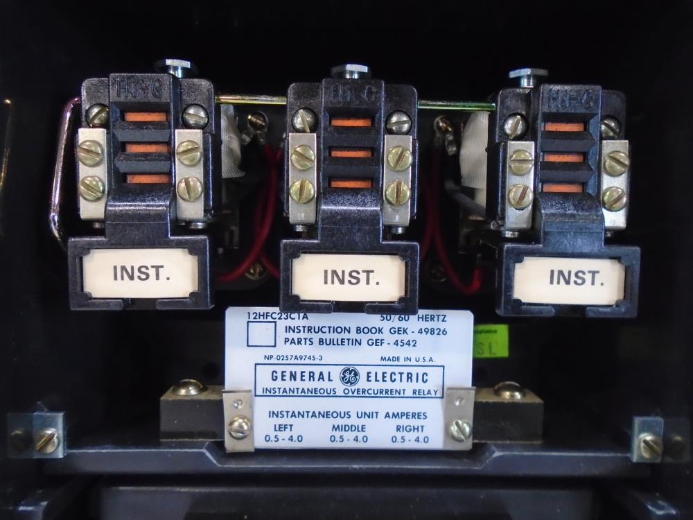 General Electric Instantaneous Overcurrent Relay 12HFC23C1A