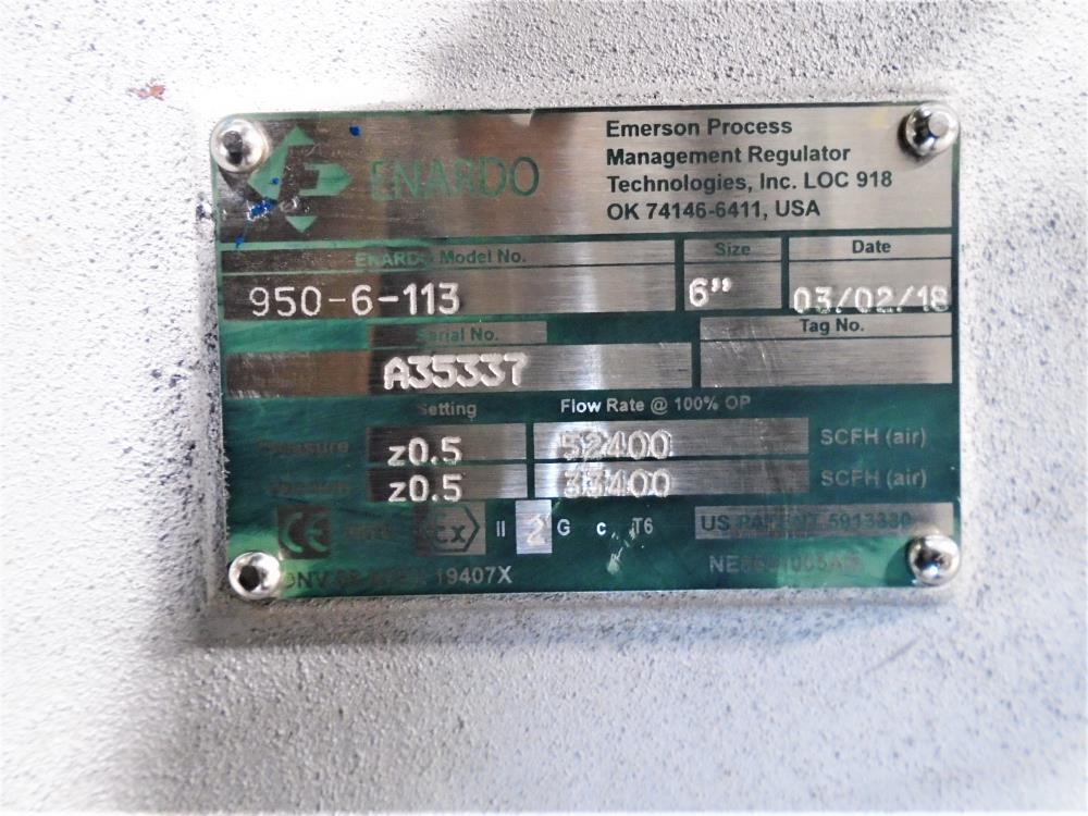 Enardo 6" 150# Pressure Vacuum Relief Vent Valve 950-6-113