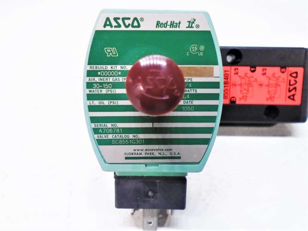 ASCO Red Hat II 1/4" Solenoid Valve, 8551B401, SC8551G301
