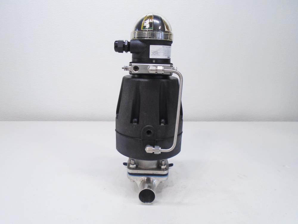 ITT 1.5" Butt-Weld Diaphragm Valve w/ B217 Actuator & Westlock Limit ...