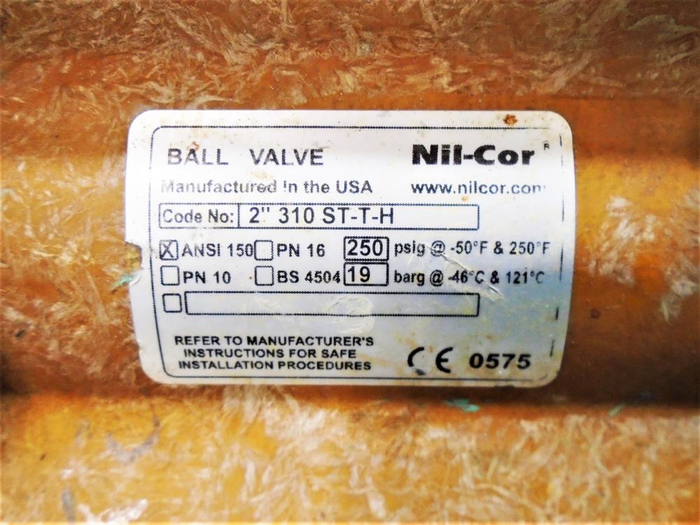 Nil-Cor 2" 150# Fiberglass Ball Valve, Code 2" 310-ST-T-H