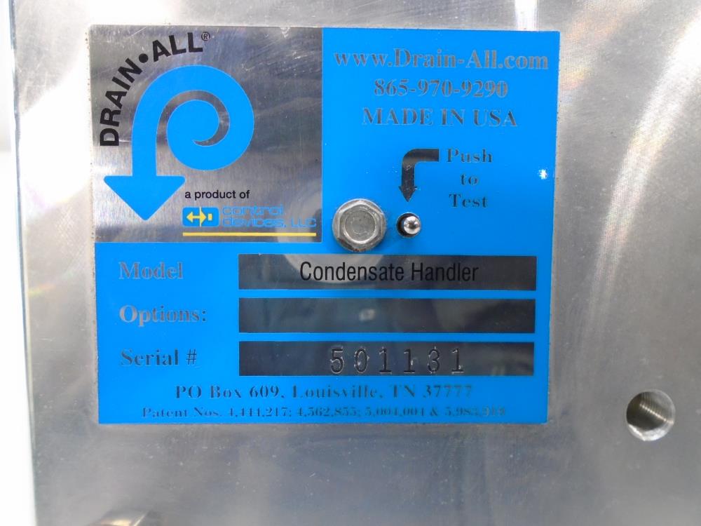 Control Devices Drain-All Condensate Handler