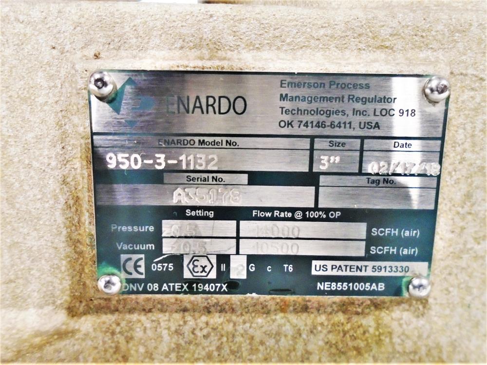 Enardo 3" Aluminum Pressure Vacuum Relief Vent Valve, Model 950-3-1132