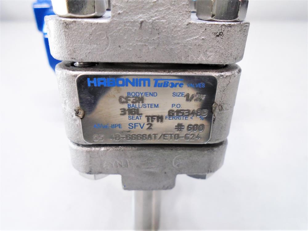 LOT of (9) Habonim Tubore Stainless Sanitary Ball Valves w/ Compact II ...