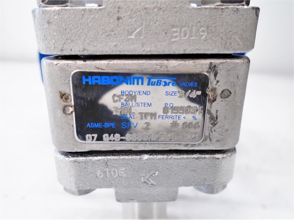 LOT of (9) Habonim Tubore Stainless Sanitary Ball Valves w/ Compact II ...