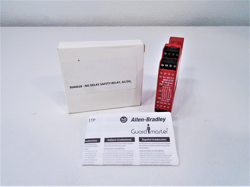 Allen Bradley Minotaur MSR127TP No Delay Safety Relay, #440R-N23132 ...