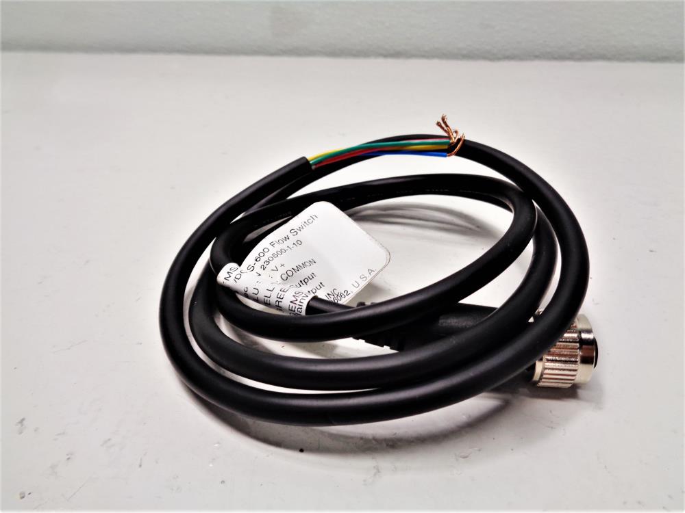Gems FS-600 Series Stainless Flow Switch, P/N # 230500-1-10 w/ Cable