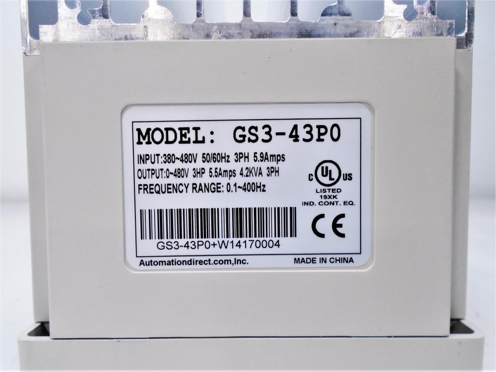 Dura Pulse 3 HP, 460V, 3 PH AC Drive, GS3-43P0+W14170004