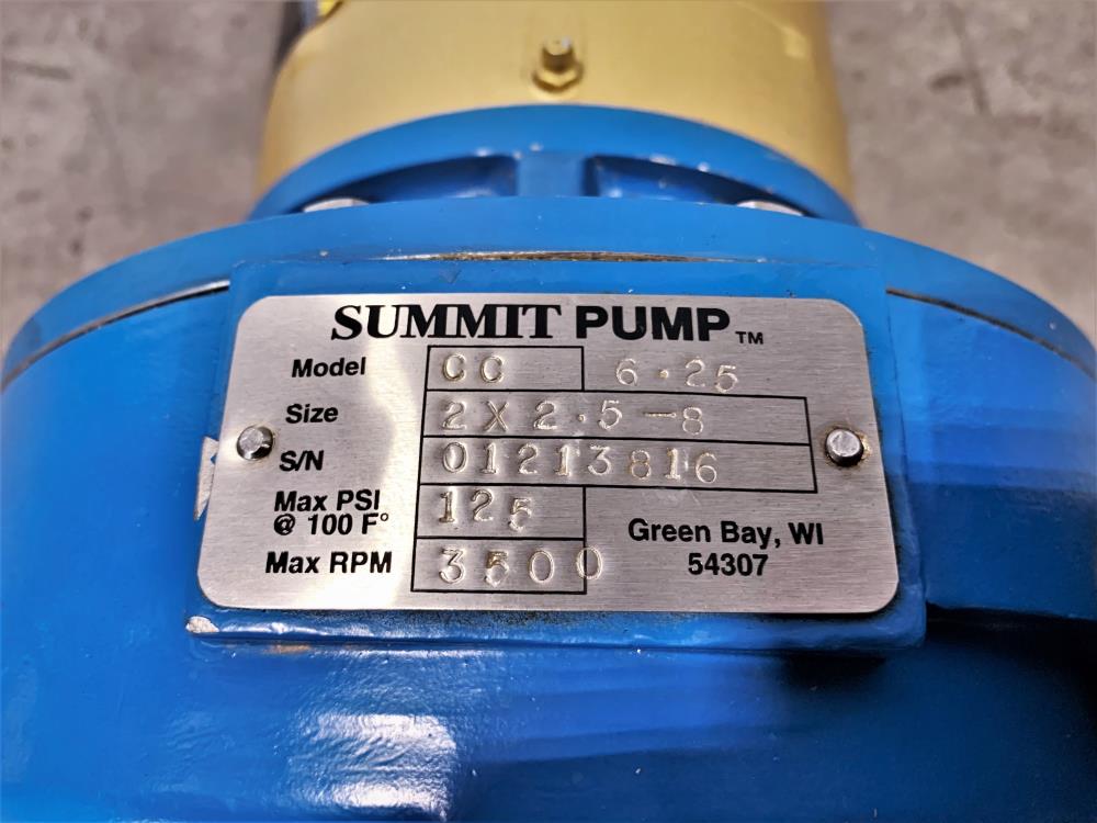 Summit CC Closed Coupled Pump 2"x2.5"-8" Stainless W/ Baldor 2HP Motor ...